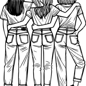 5 SVG Three Girls SVG Cut File – Hugging Women From Behind – Cricut ...