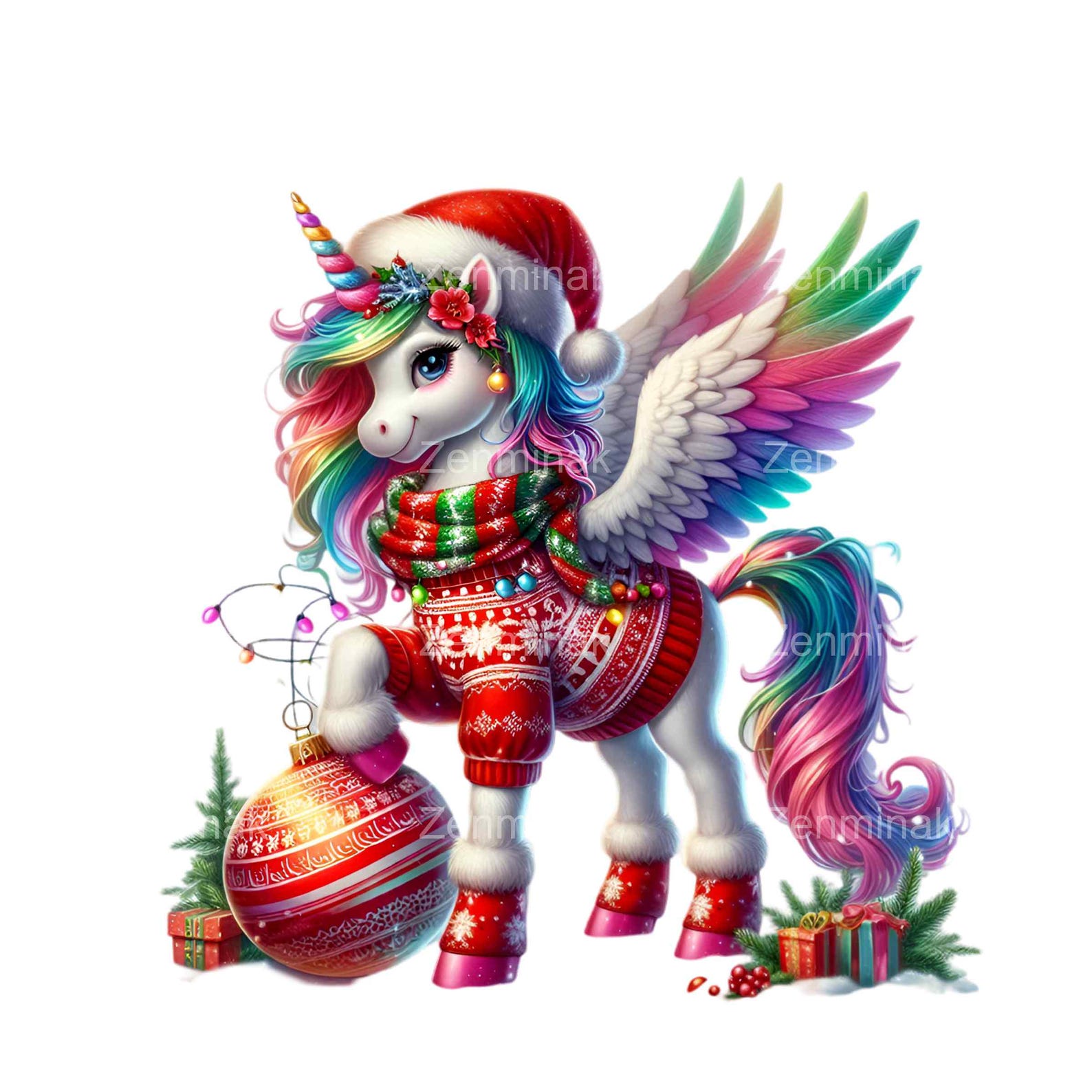 15 PNG Christmas Unicorn Clipart – Cute Unicorn With Wings PNG ...