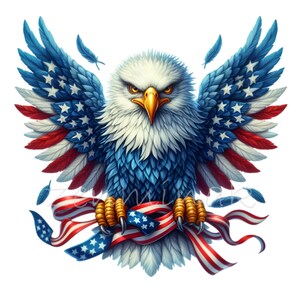 Patriotic Eagle Clipart, American Flag 12 PNG, Veterans Day, Freedom ...