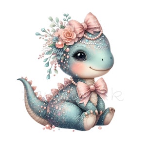 Cute Dinosaur Clipart | Adorable 10 PNG Illustration | High-resolution ...