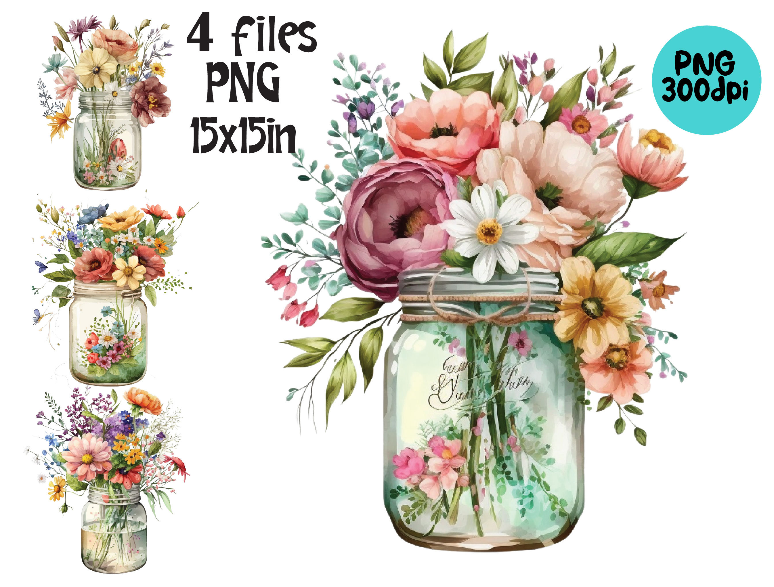 Mason Jar Vase Vector