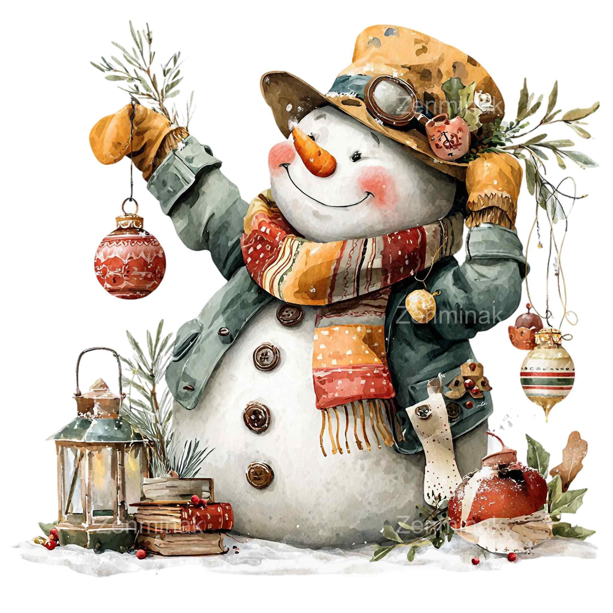 18 PNG Funny Snowman – Cute Christmas Clipart – Whimsical Holiday Art ...