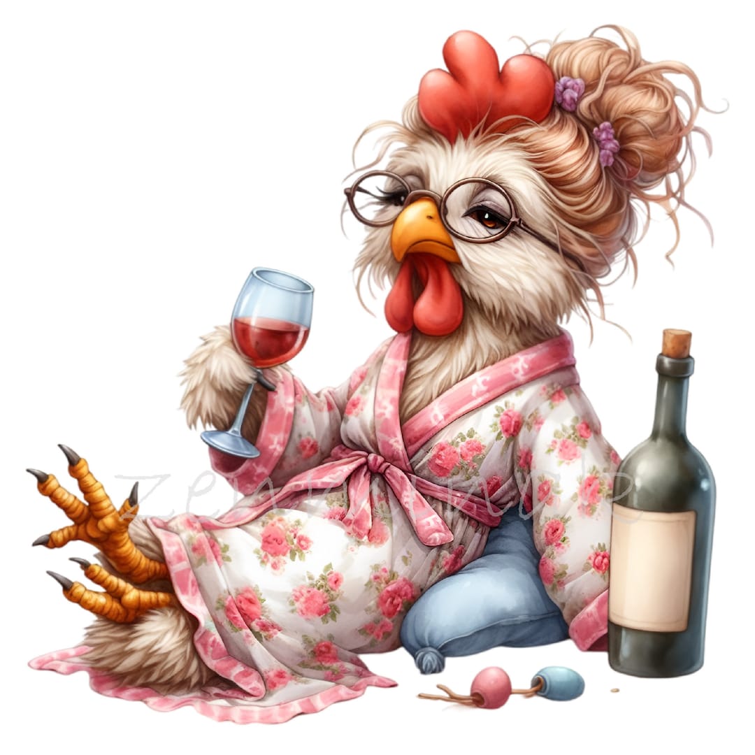 Chicken Clip Art Drinking Red Wine Clipart 14 Png Housewife Beer