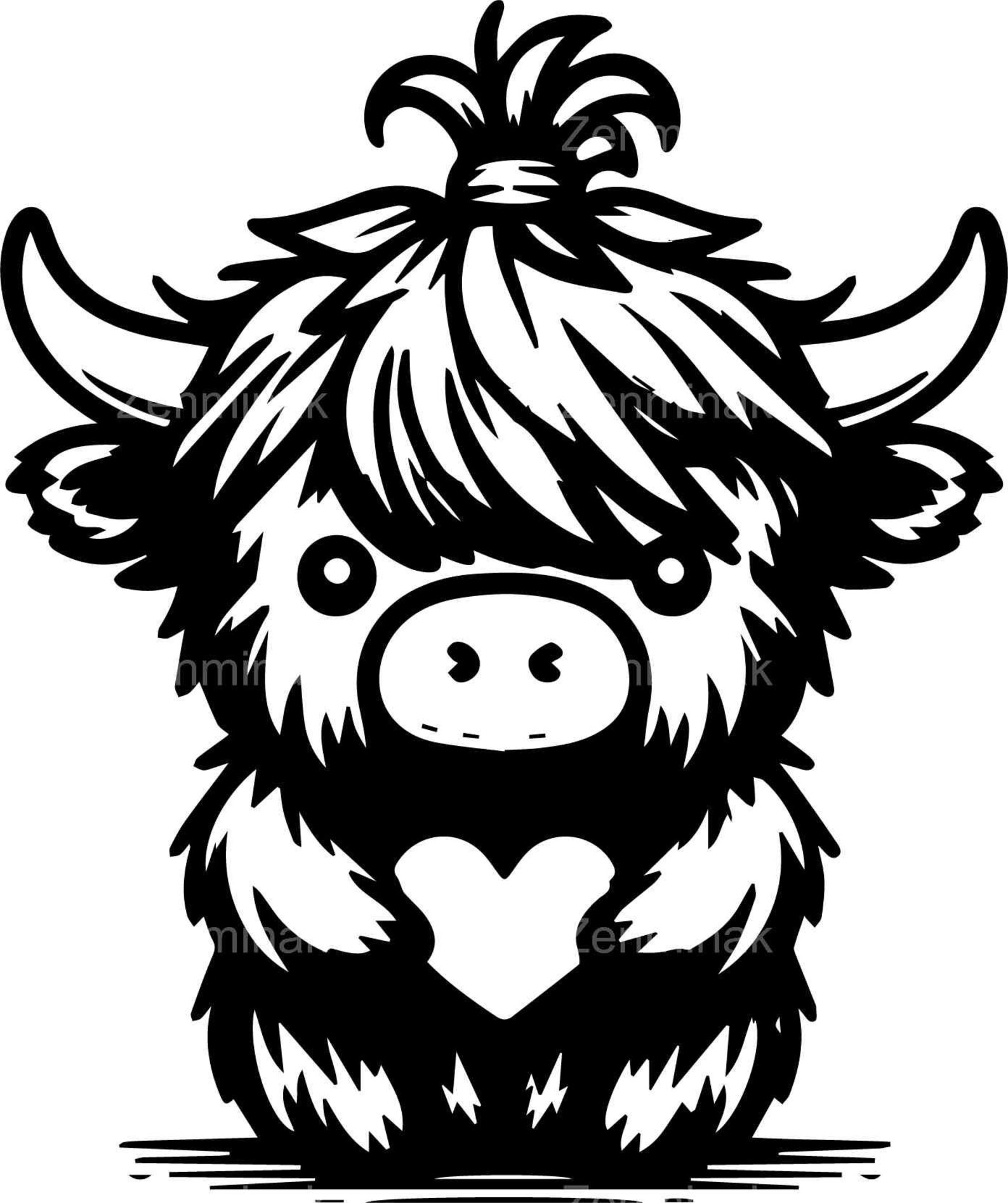 4 SVG Cute Cow SVG – Baby Calf With Heart Clipart – Farm Animal ...