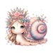 Princess Snail Clipart 14 PNG Adorable Cartoon Snail With Crown and ...
