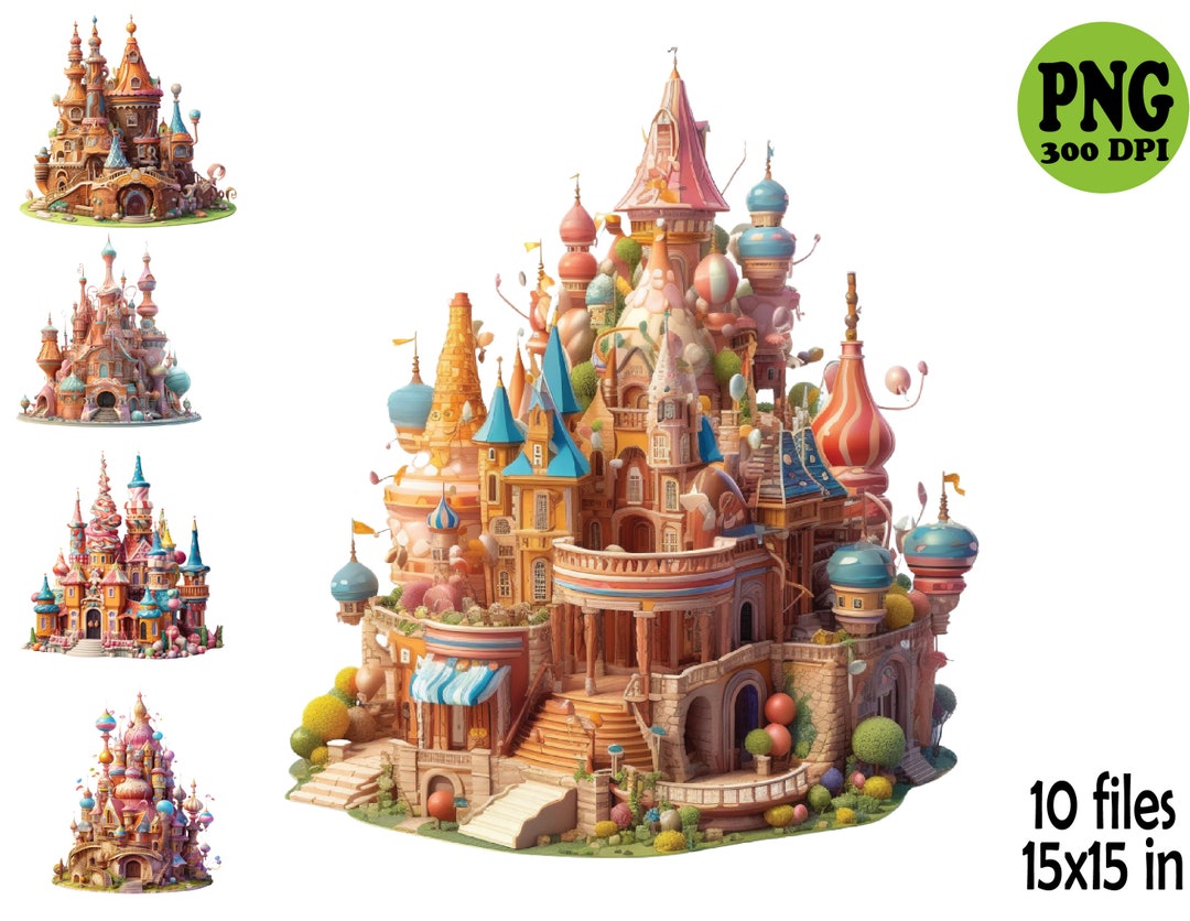 Sweet Castle Clipart Illustration PNG - Etsy