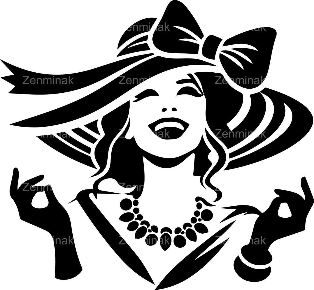 4 Elegant Lady SVG Cut File - Vintage Hat and Necklace Silhouette for ...