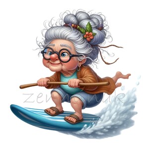 10 PNG Surfer Grandma Clipart, Funny Summer Granny Sublimation ...