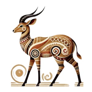 15 Tribal Antelope PNG Clip Art, African Animal Illustration, Ethnic ...