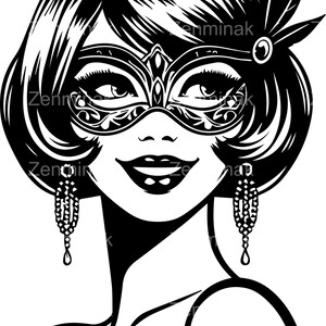 6 SVG Flapper Girl SVG Cut File – 1920s Woman With Short Hair, Headband ...
