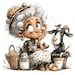 11 PNG Farm Goat Clipart – Funny Old Lady With Dairy Goat PNG for ...