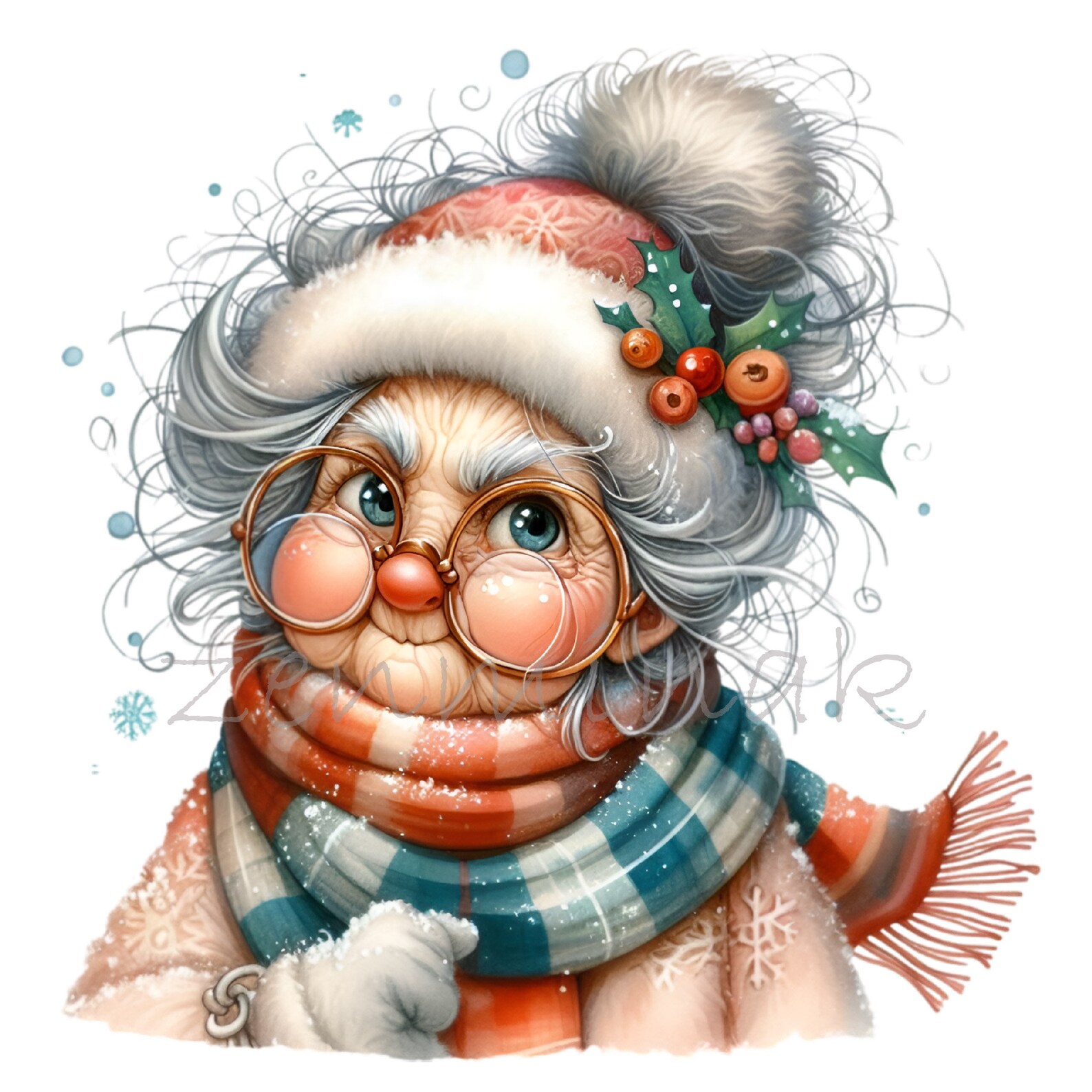 10 PNG Grumpy Winter Lady PNG – Funny Senior Woman With Snowy Hat ...
