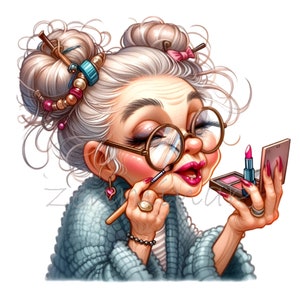 Charming Elderly Lady Clipart 15 PNG - Fun and Stylish Senior Woman ...