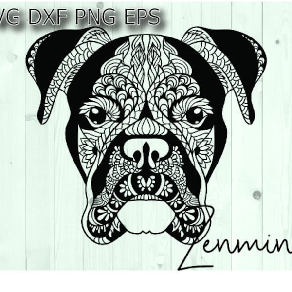 Boxer Mandala Svg - Etsy