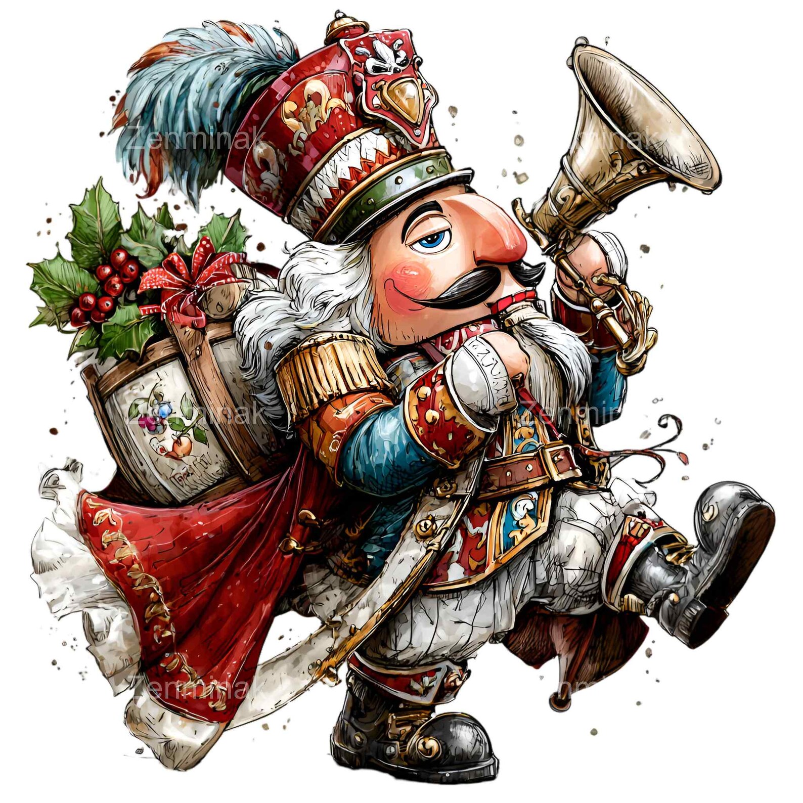15 PNG Nutcracker Soldier Clipart – Christmas PNG in Red and Gold ...