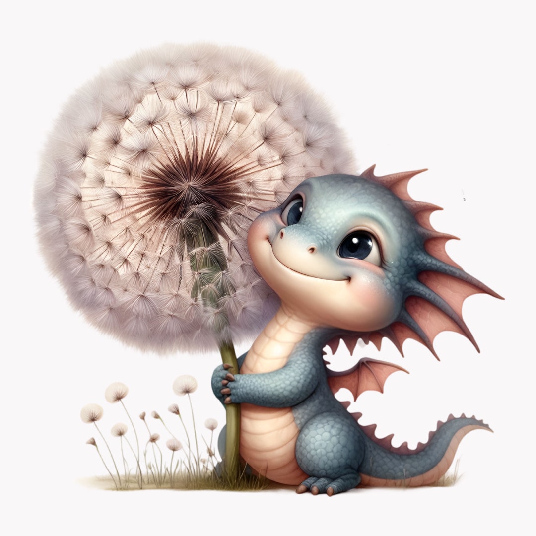 10 Cute Baby Dragon PNG Clip Art, Whimsical Fantasy Illustration ...