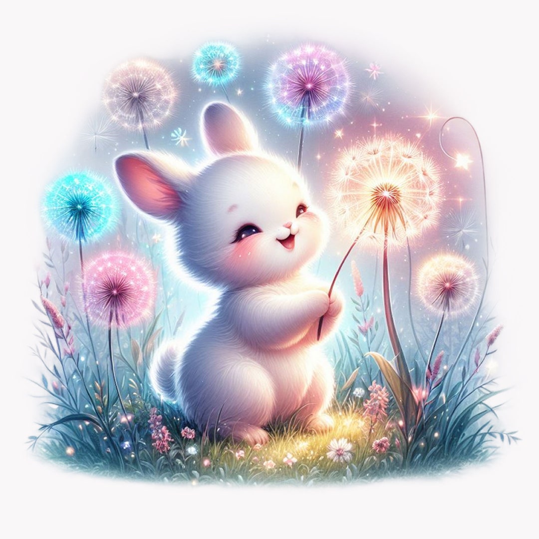 10 Magical Bunny PNG Clipart – Cute White Rabbit Holding Glowing ...
