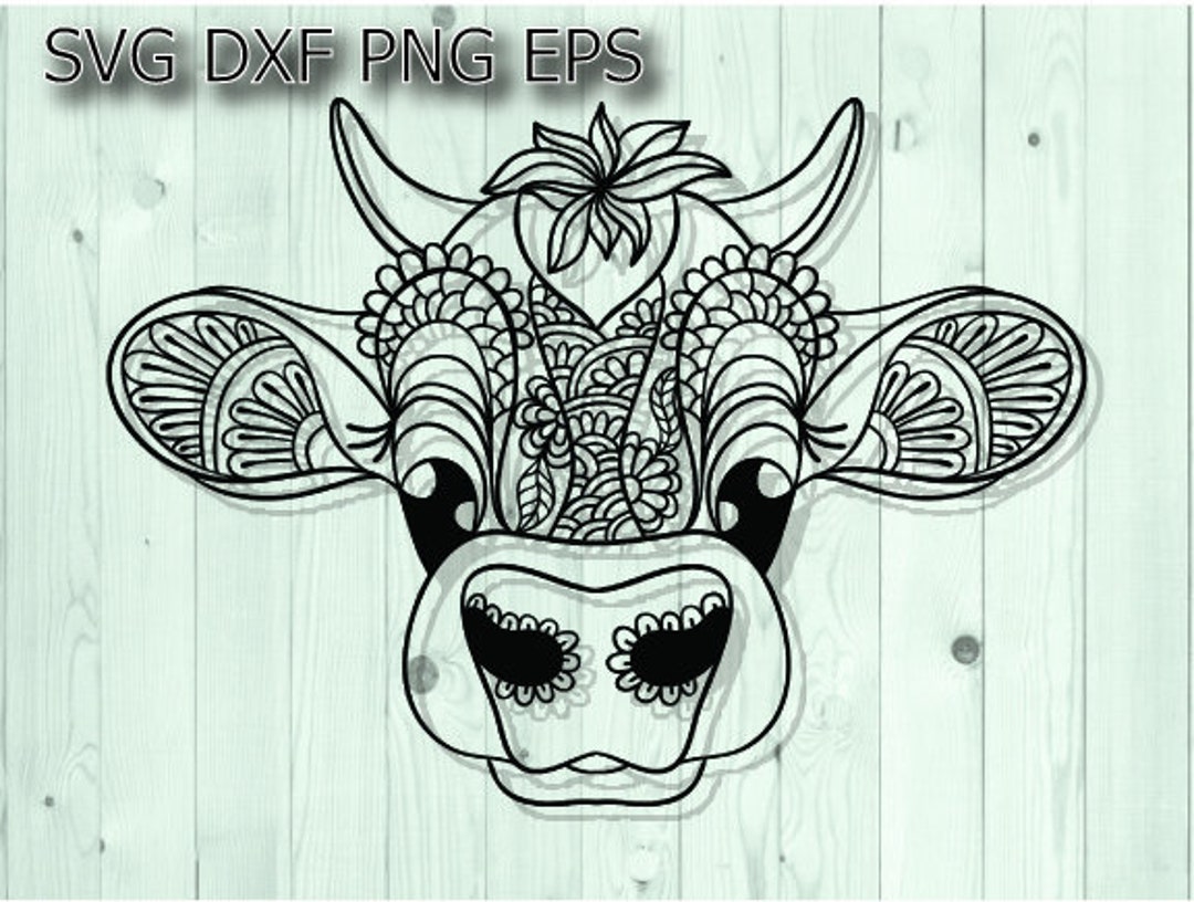 Cow MANDALA SVG Zentangle Baby Cow SVG - Etsy UK