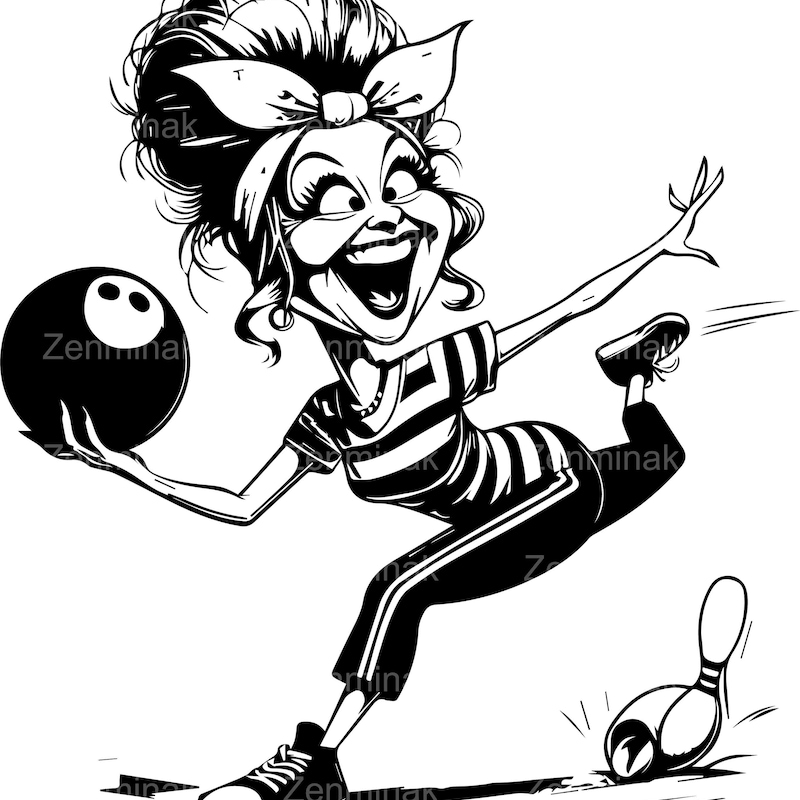 Bowling Girls Clipart - Etsy