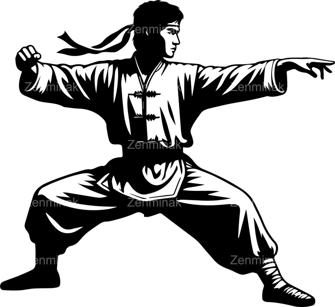 4 Martial Artist SVG Cut File - Kung Fu Master Silhouette for Cricut ...