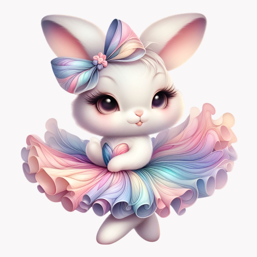 Bunny Clipart, Ballerina Bunny PNG, Dancing Bunny Clipart, Nursery ...