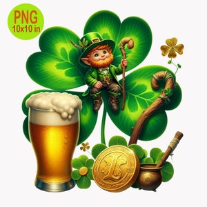 St Patricks Day Clipart Illustration, Clover Clipart, Leprechaun ...