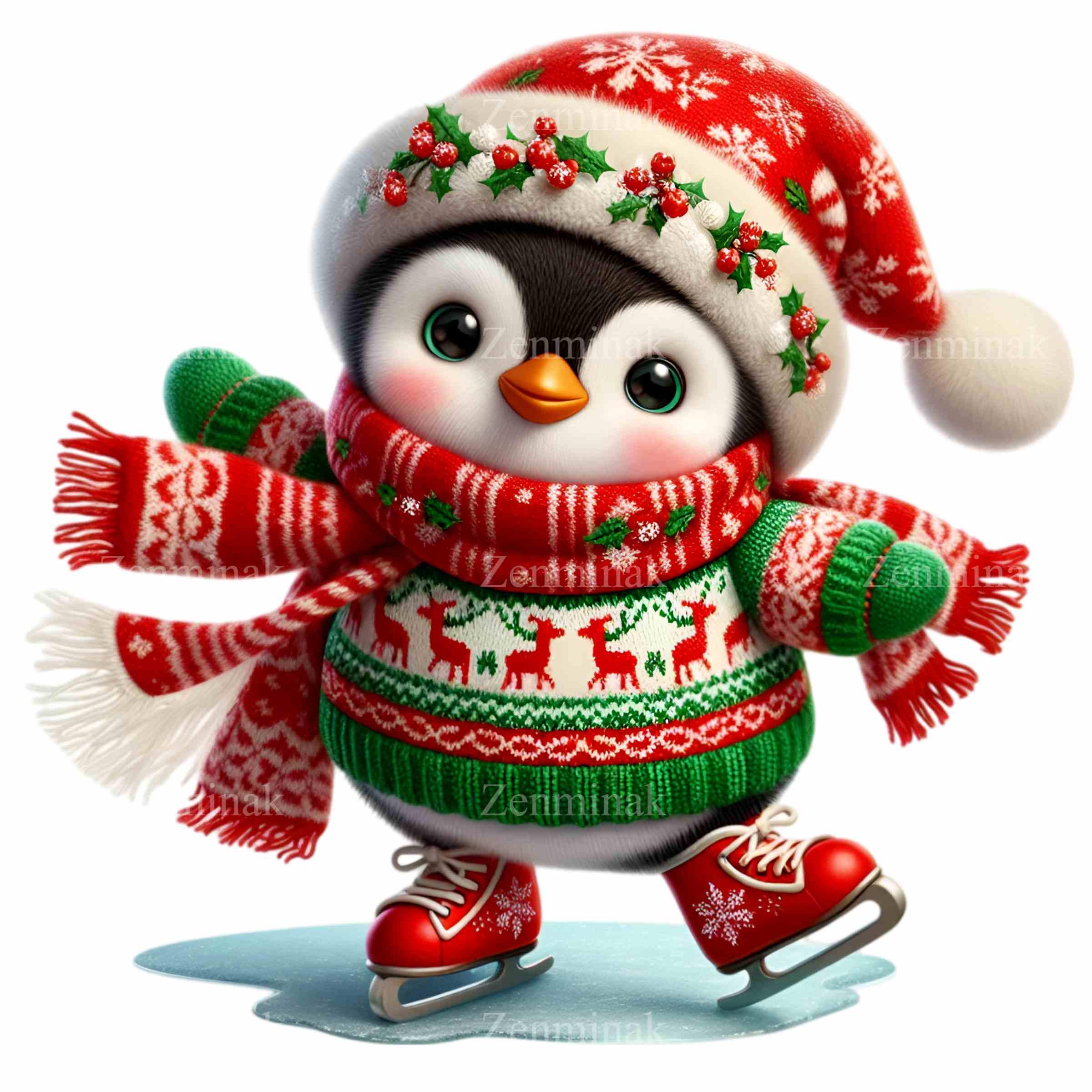 15 PNG Baby Penguin Clipart – Christmas Penguin PNG – Holiday Ornament ...