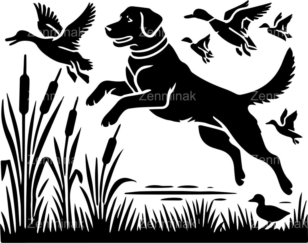 6 SVG Jumping Labrador Dog SVG – Duck Hunting Silhouette Cut File ...