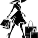 5 SVG Elegant Shopping Girl SVG – Woman in Dress, Hat & Heels With Bags ...