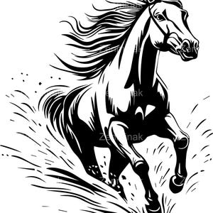 4 Galloping Horse SVG, Running Stallion Silhouette, Wild Horse Digital ...