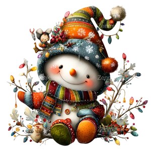16 PNG Christmas Snowman Clipart – Cute Winter With Lights for Holiday ...