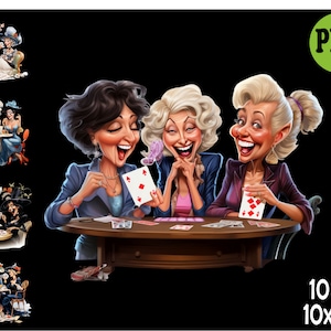 10 PNG Vintage Bridge Ladies, Fancy Women Card Game Clipart - Etsy