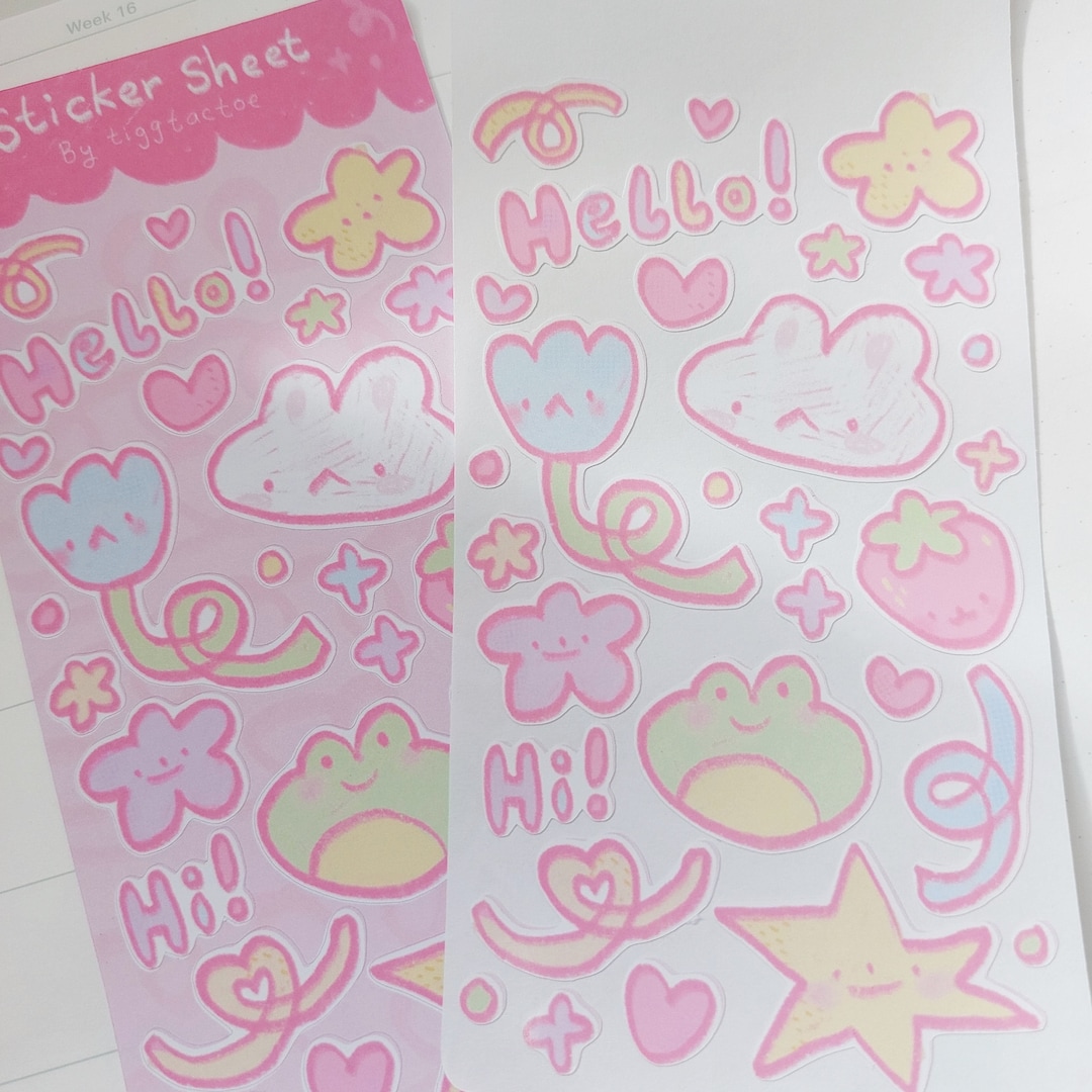 Hi Hello Doodles Sticker Sheet - Etsy