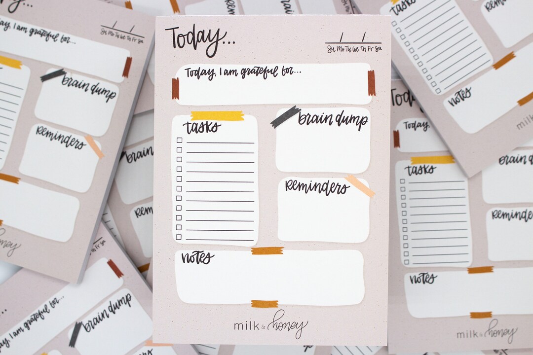Daily Notepad 5x7 Notepad Gratitude to Do List Notes Reminders Brain ...
