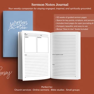Sermon Notes: Church Notes | Bible Study | Christian Notebook | 52-week ...