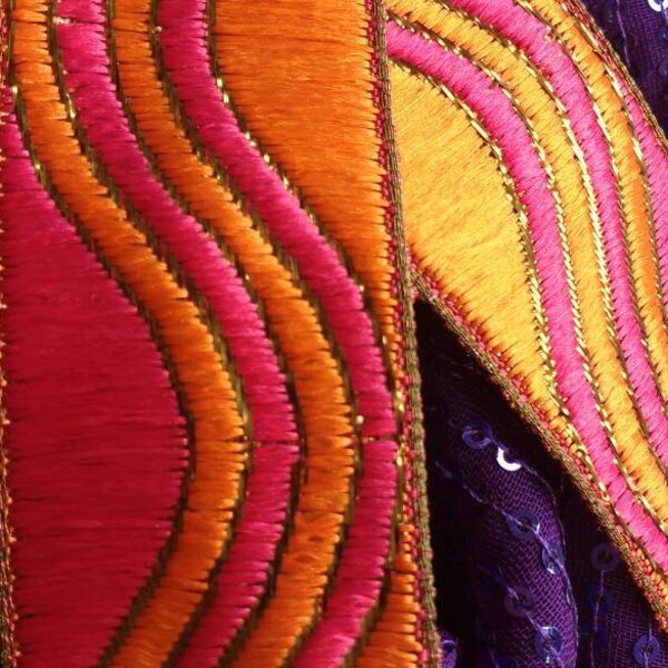 Orange Pink Fabric - Etsy