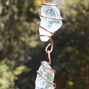 Aqua Recycled Glass Copper Wire Sun Catcher - Etsy