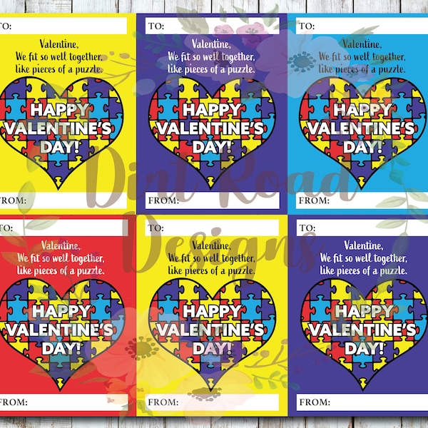 Autism Valentine Cards - Etsy