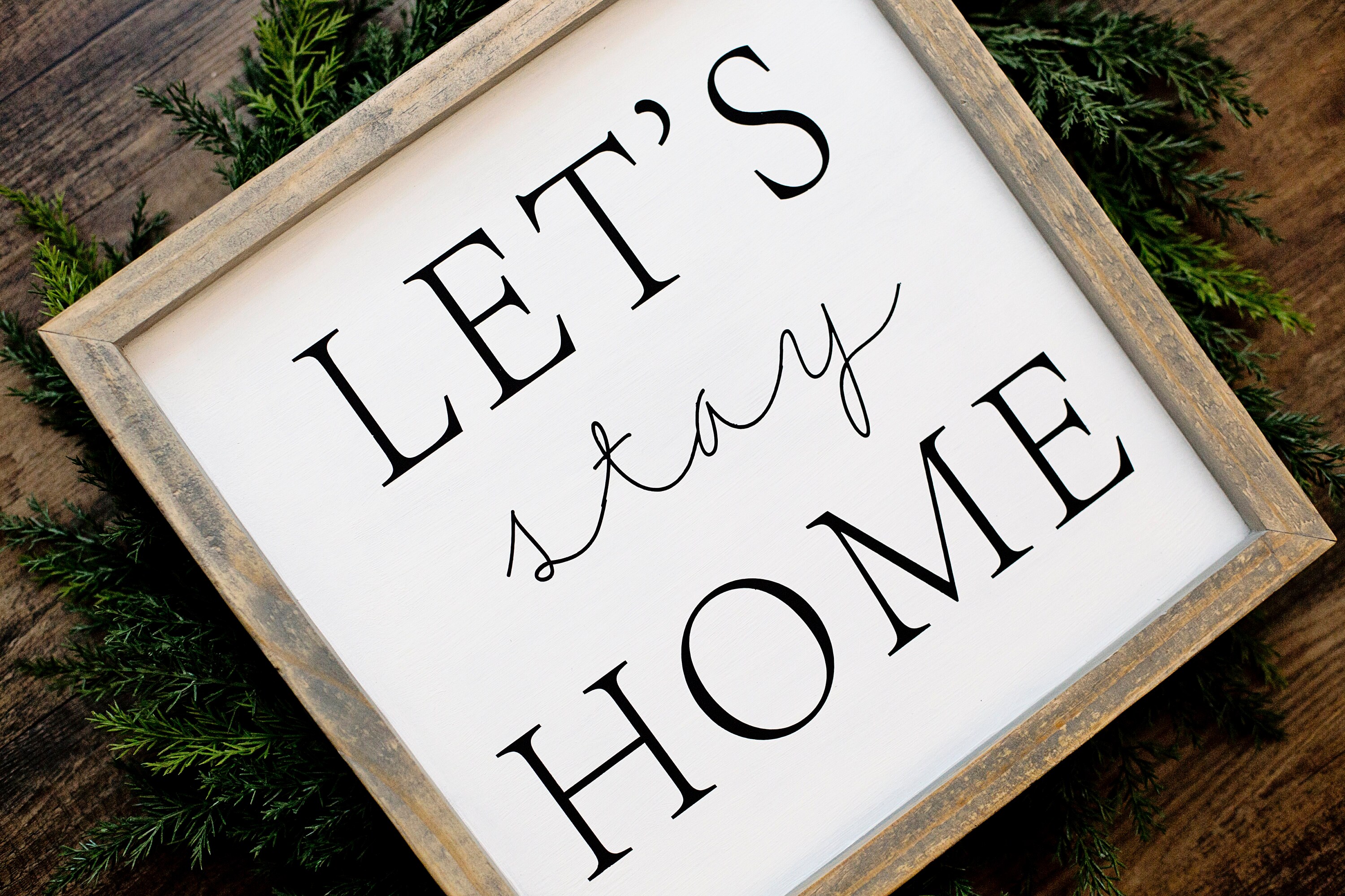 Lets Stay Home Wood Sign Farmhouse Lets Stay Home Wood Sign - Etsy