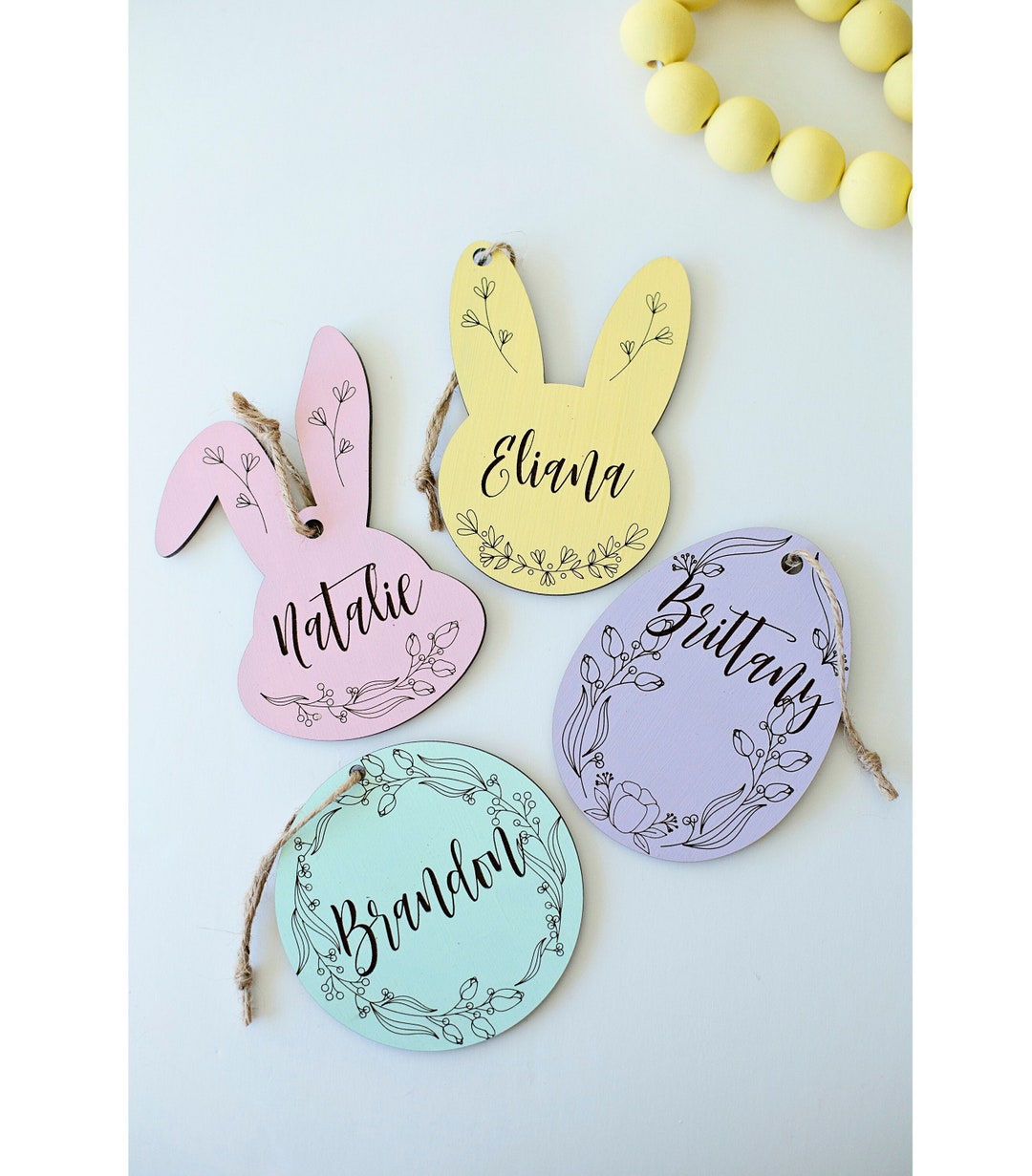 Personalized Easter Basket Tags, Easter Name Tags, Spring Name Tag ...