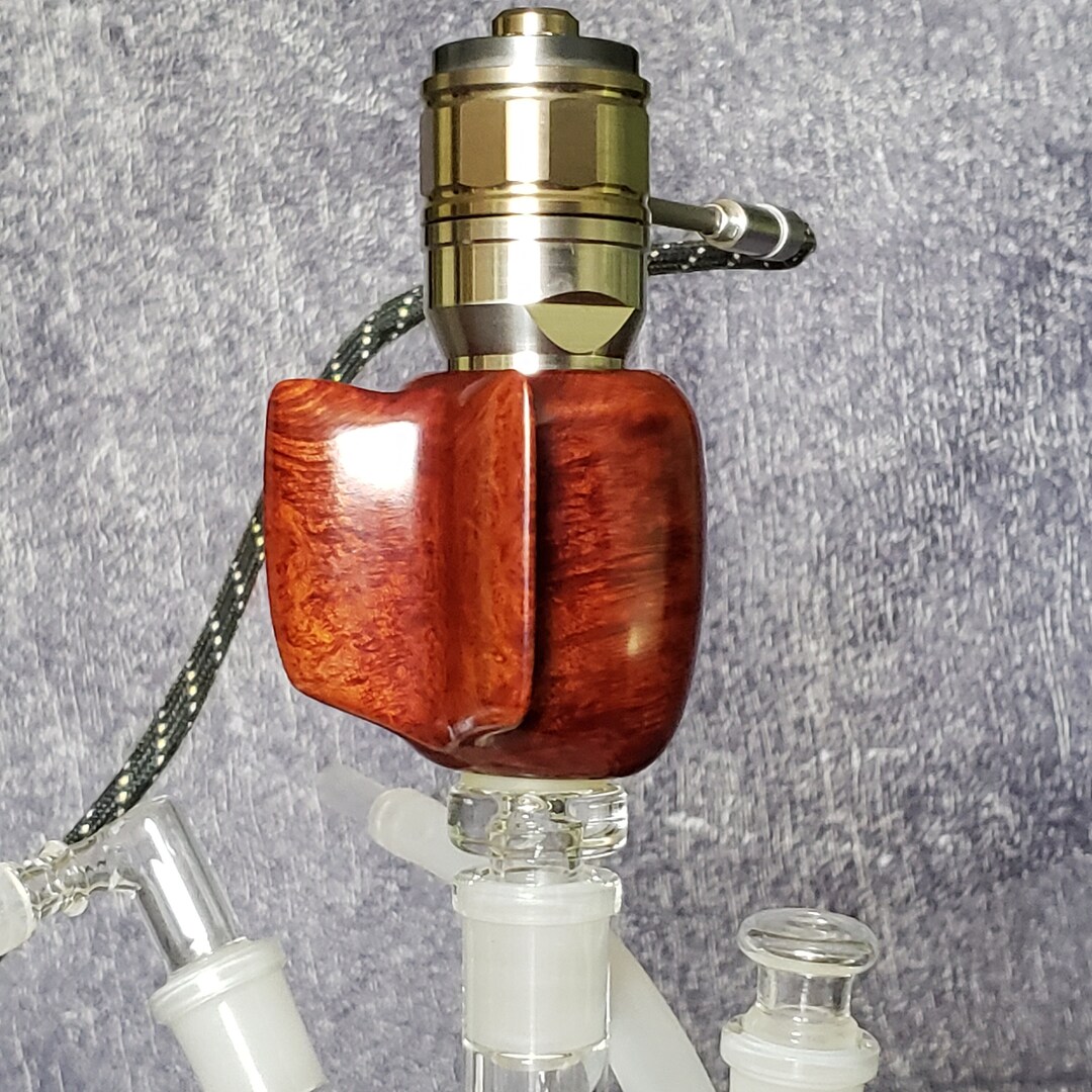 22mm Diffuser Bowl in Briar Burl and Titanium With TAG Glass Joint & J ...