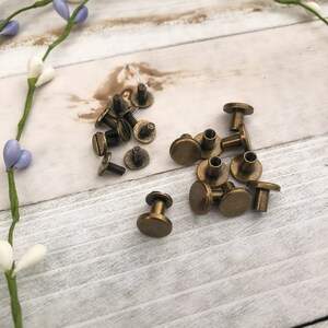 Antique Bronze Rivets for Labels on Handmade Items, Pack of 10 Chicago ...