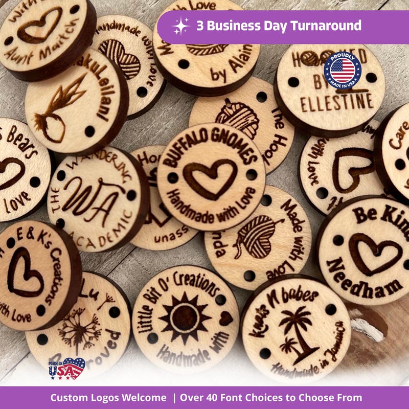 Engraved Wood Button - Etsy