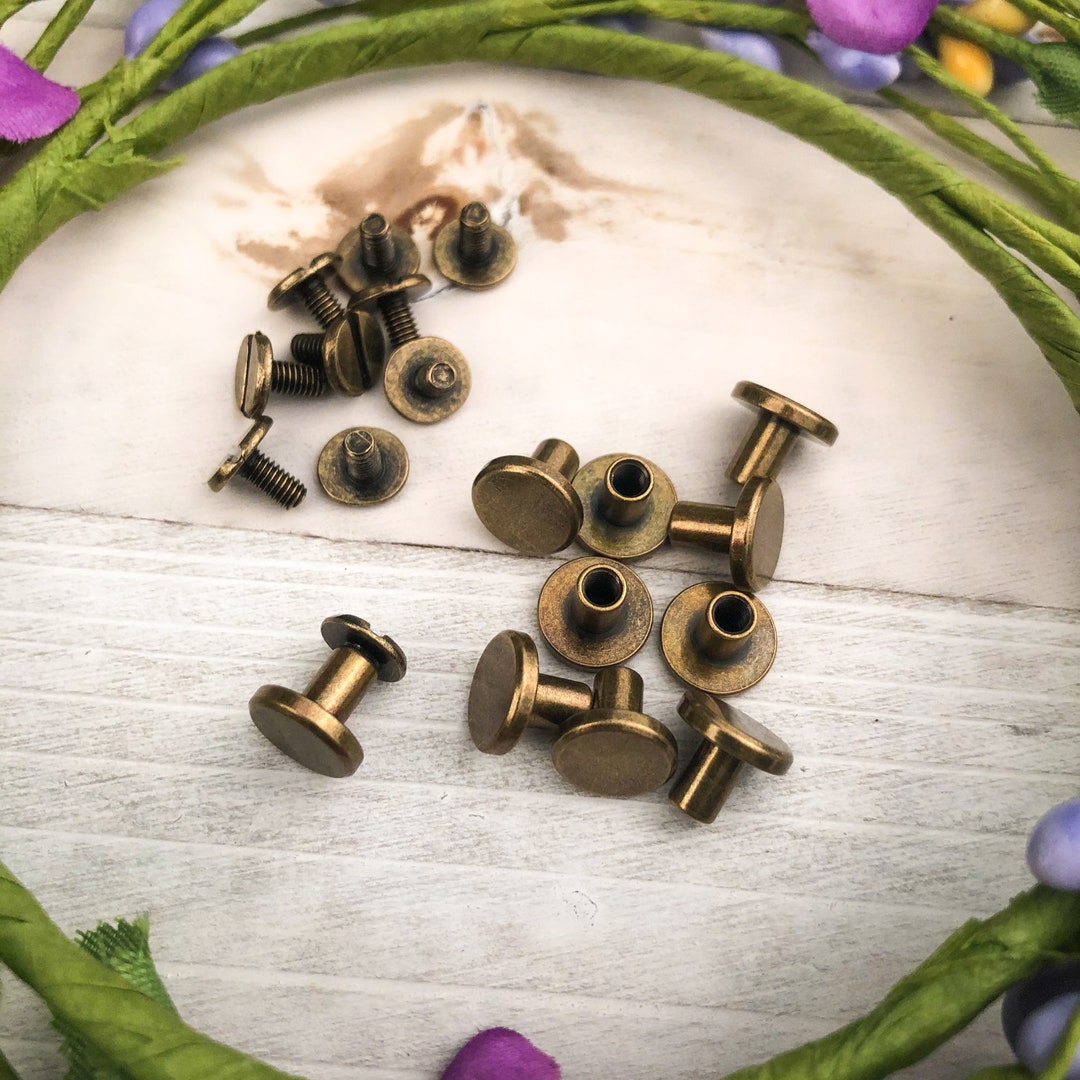 Antique Bronze Rivets for Labels on Handmade Items, Pack of 10 Chicago ...