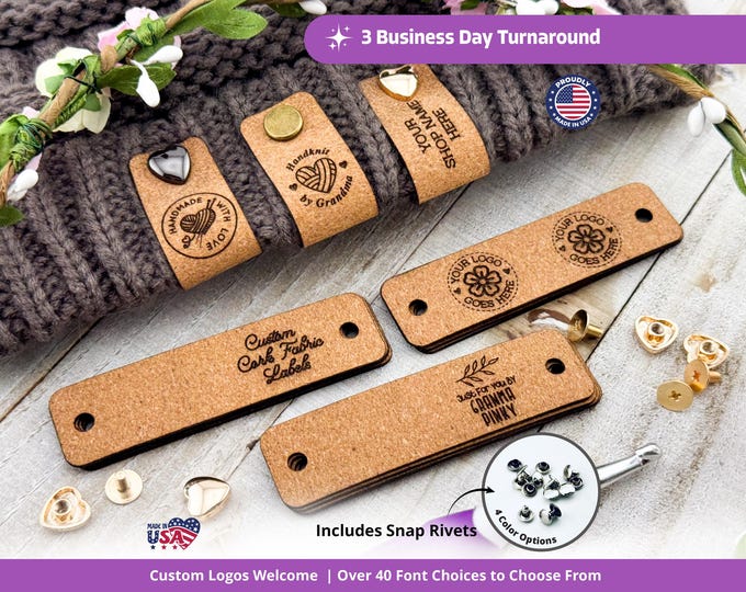 Fold Over Labels With Chicago Screws for Handmade Items / Rivets ...