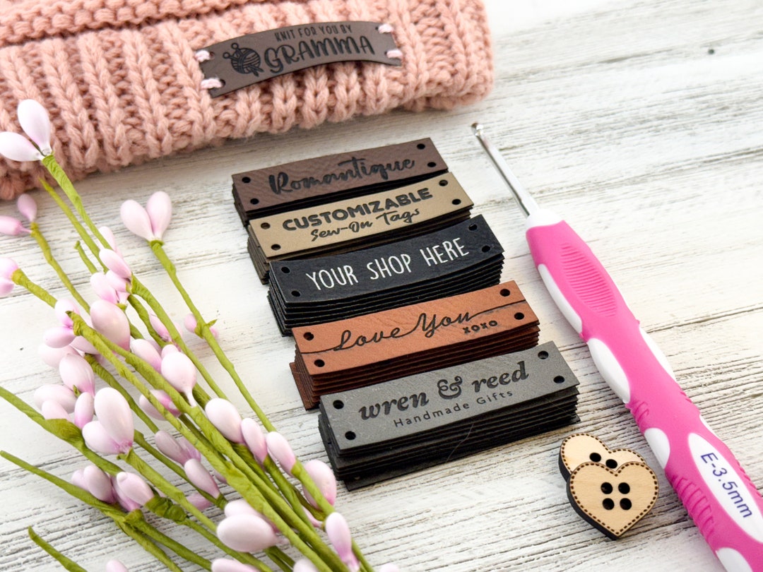 Personalized Skinny Faux Leather Tags for Handmade Items, 2x0.5 Tags ...