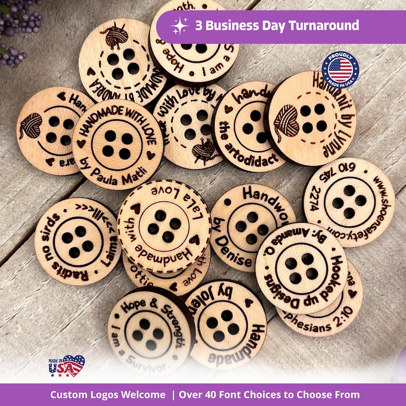 Engraved Wood Button - Etsy