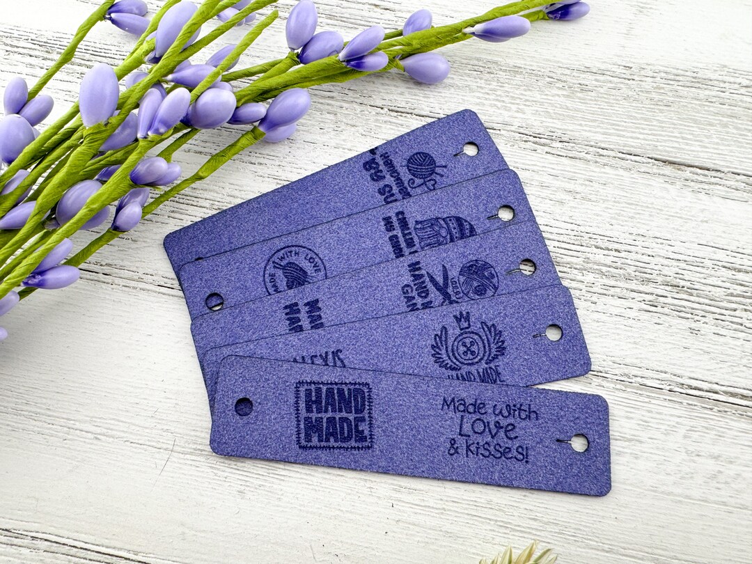 Custom Purple Ultrasuede Labels for Handmade Items Personalized No-sew ...