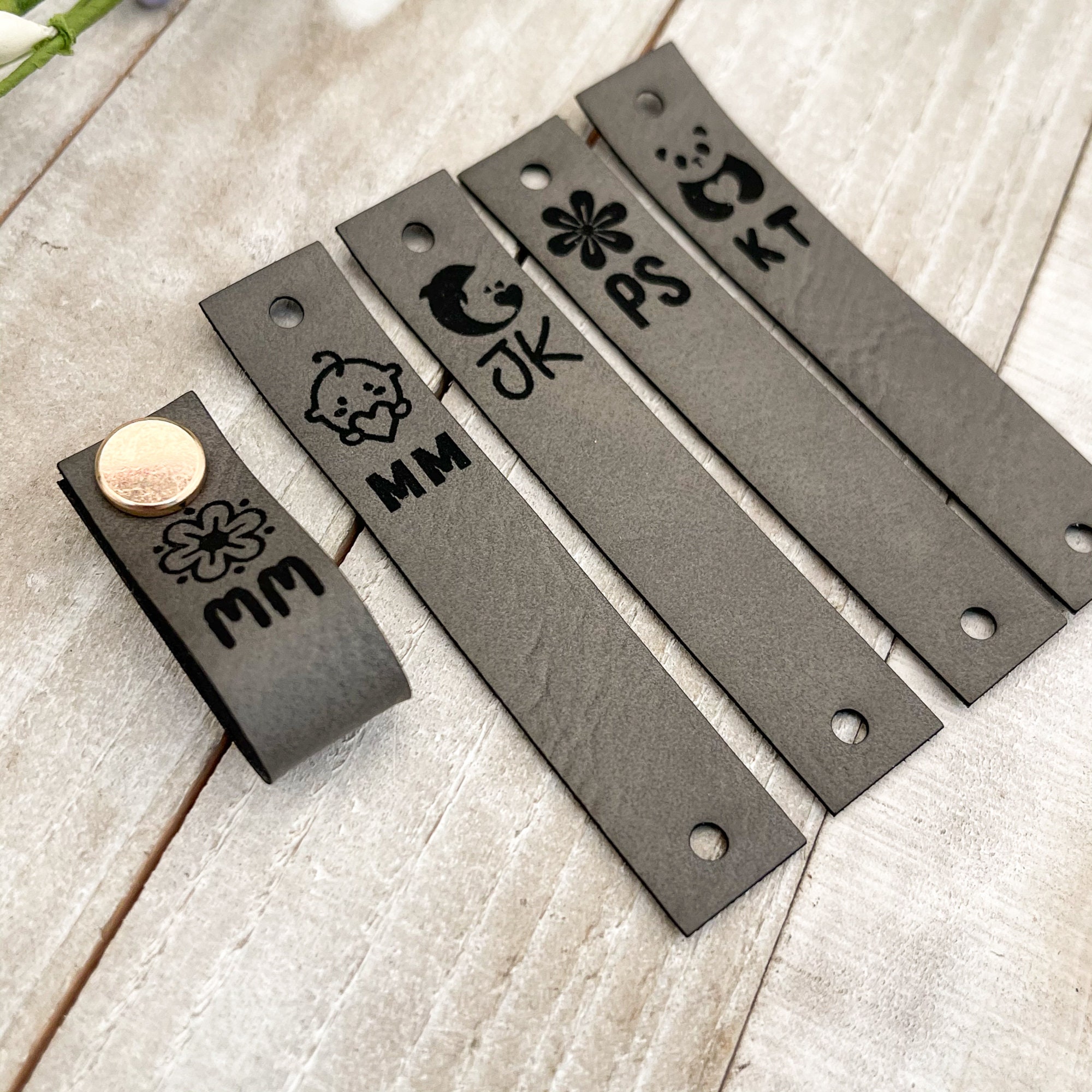 Custom Faux Leather Labels With Rivets: 3x0.5 Inch Knitting & Crochet ...