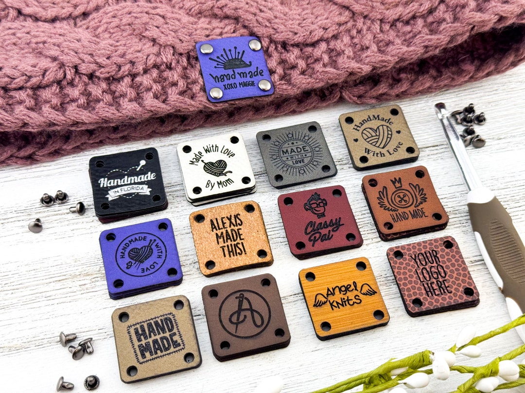Customized 1 X 1 Inch Faux Leather Tags for Handmade Items ...